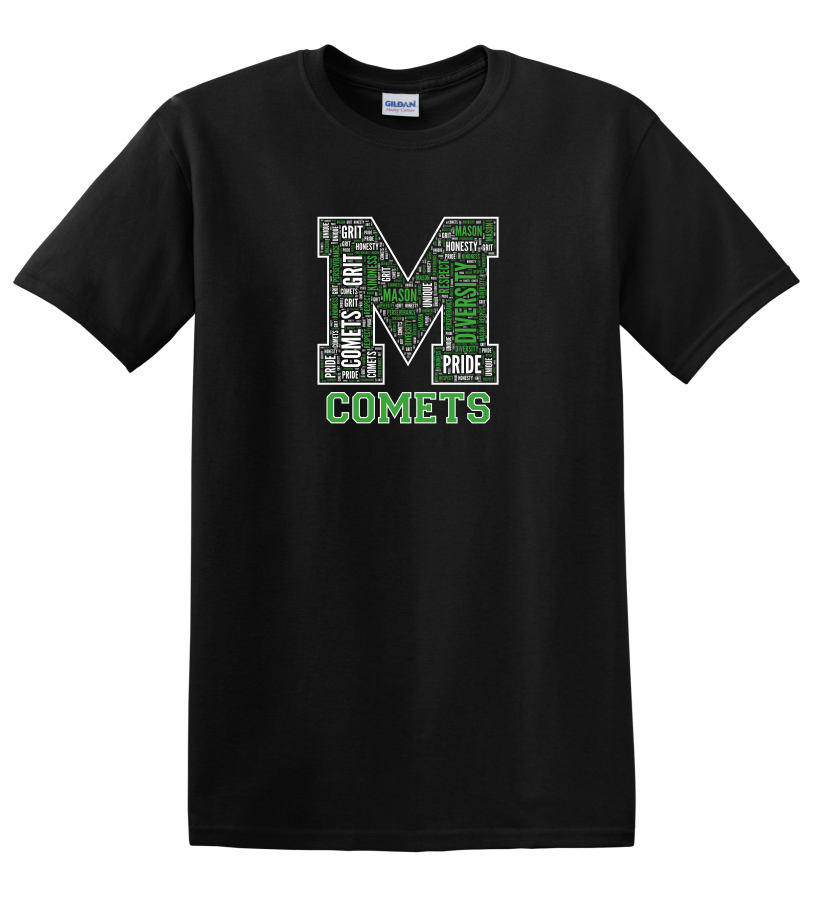 Mason Intermediate Student Designed Black Short Sleeve Cotton T Shirt