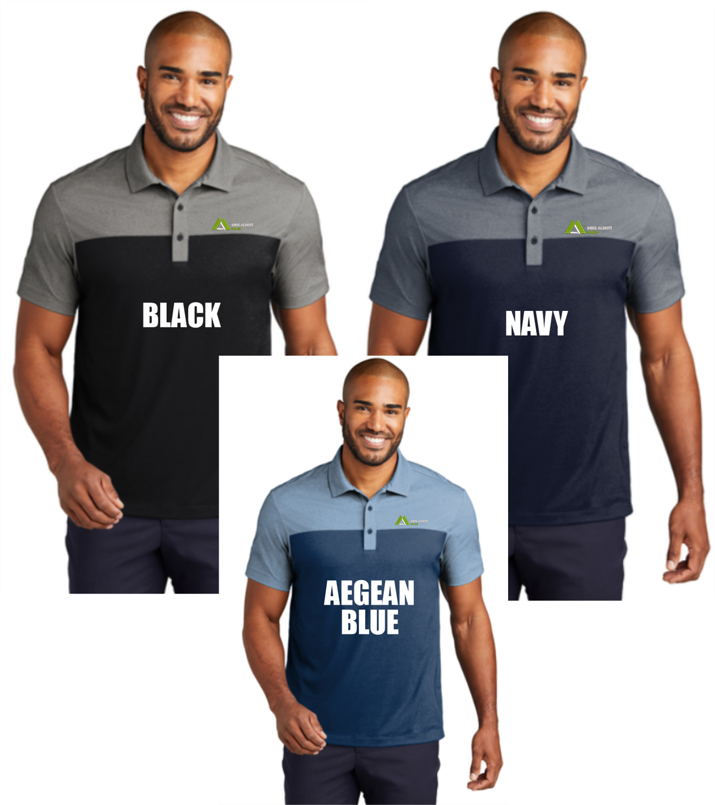 Mike Albert Port Authority Fine Pique Blend Blocked Polo - Friday Threads