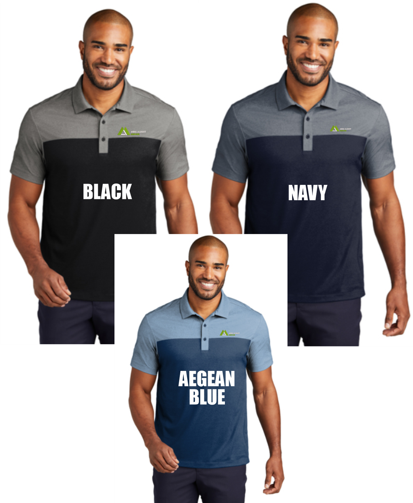 Mike Albert Port Authority Fine Pique Blend Blocked Polo - Friday Threads